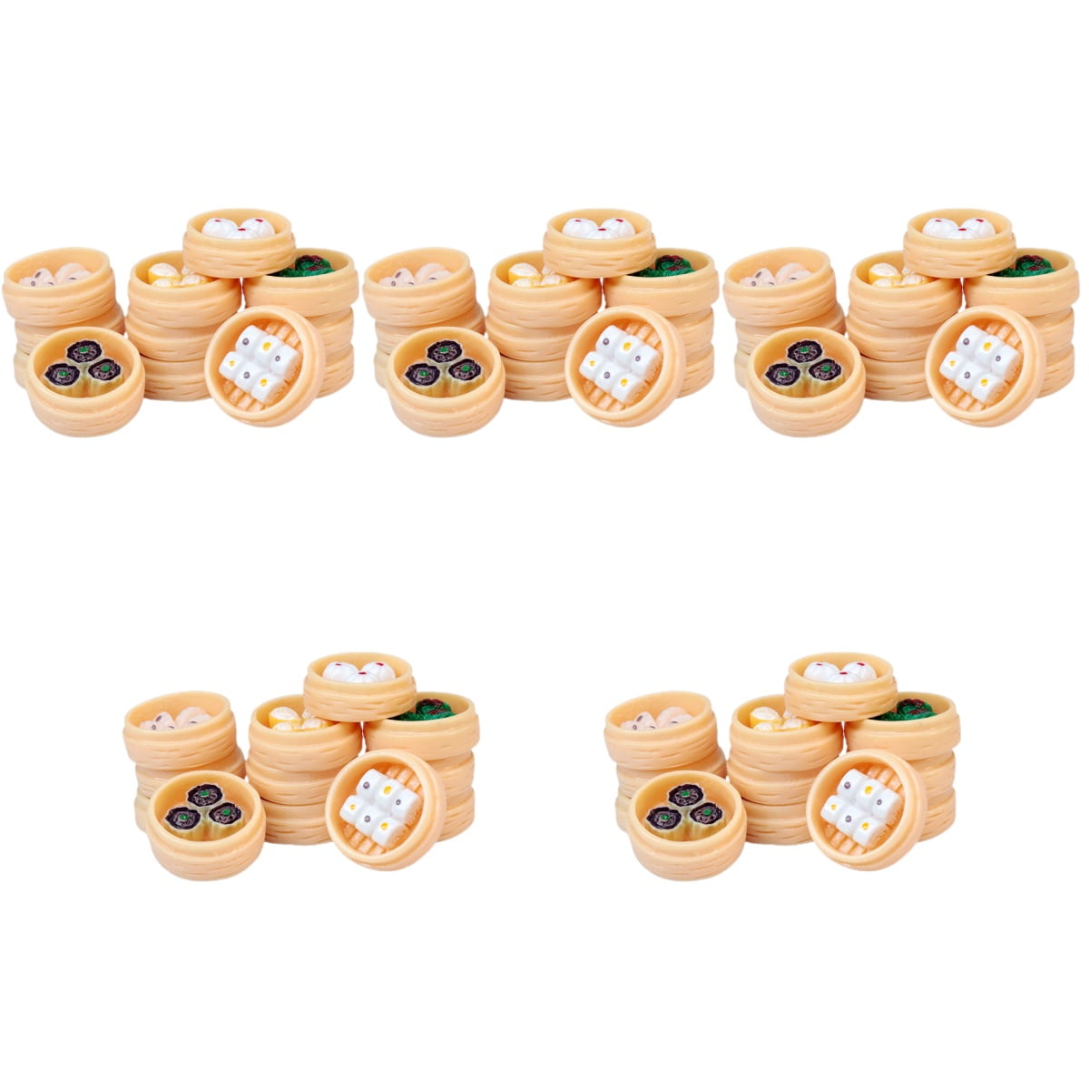 60 Pcs Simulation Small Steamer Bun Miniature Steamed Buns Craft Toy ...
