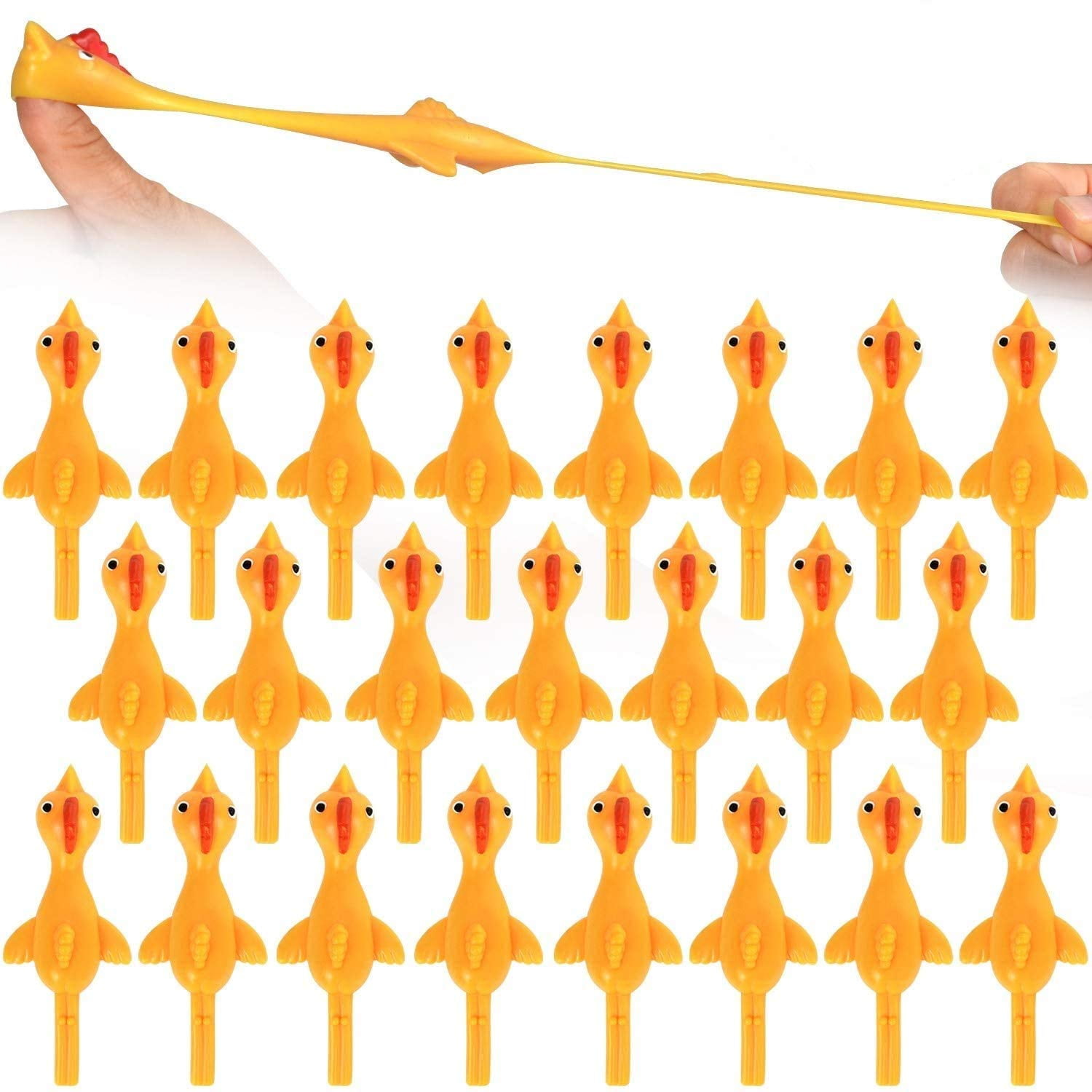 60 Pcs Slingshot Chicken Flick Chicken Squezee Chicken Flingers Stretch ...