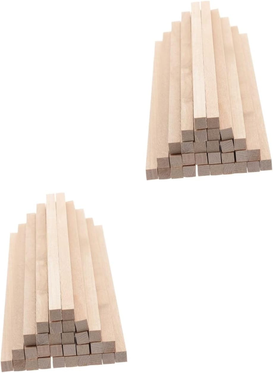 60 Pcs Square Wooden Strip Wooden Square Sticks Yard Sticks Wooden ...