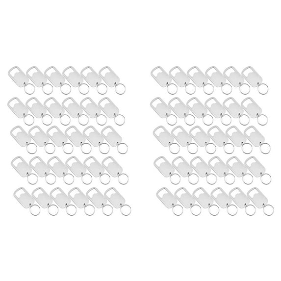 60 Pcs Stainless Steel Bottle Opener Keychain Beer Opener Portable Beer ...