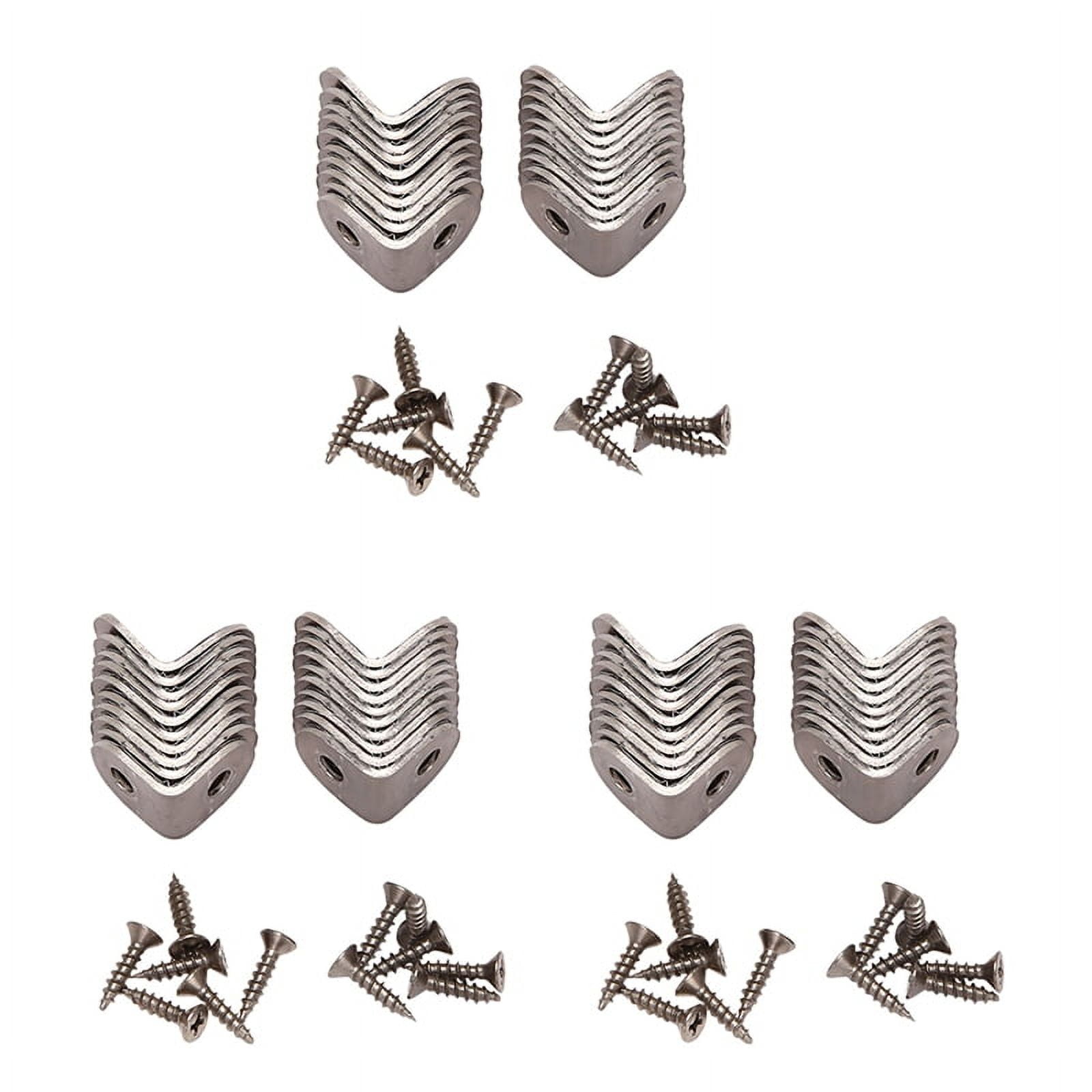 60 Pcs Stainless Steel L Bracket Corner Brace Joint Fastener L Shaped ...