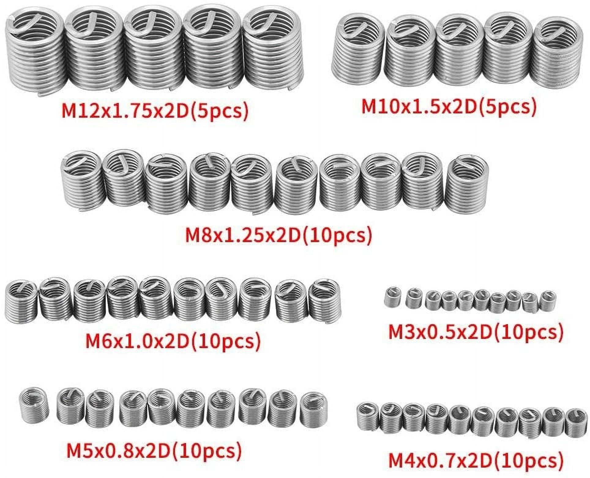 60 Pcs Stainless Steel Thread Repair Repair Kit with M3 M4 M5 M6 M8 M10 ...