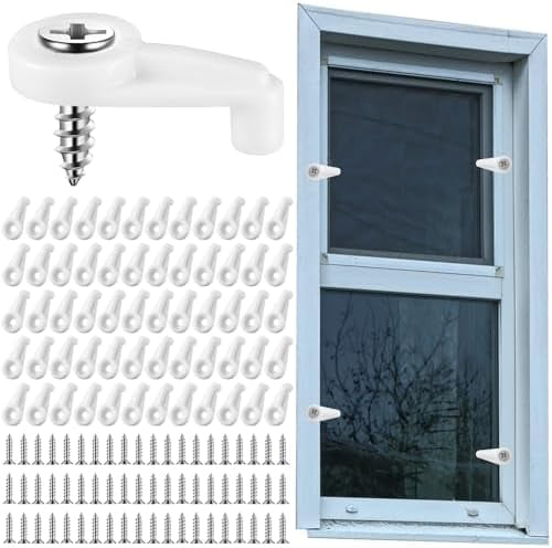 60 Pcs Storm Window Clips with Screws Screen Clips Storm Windows Screen ...