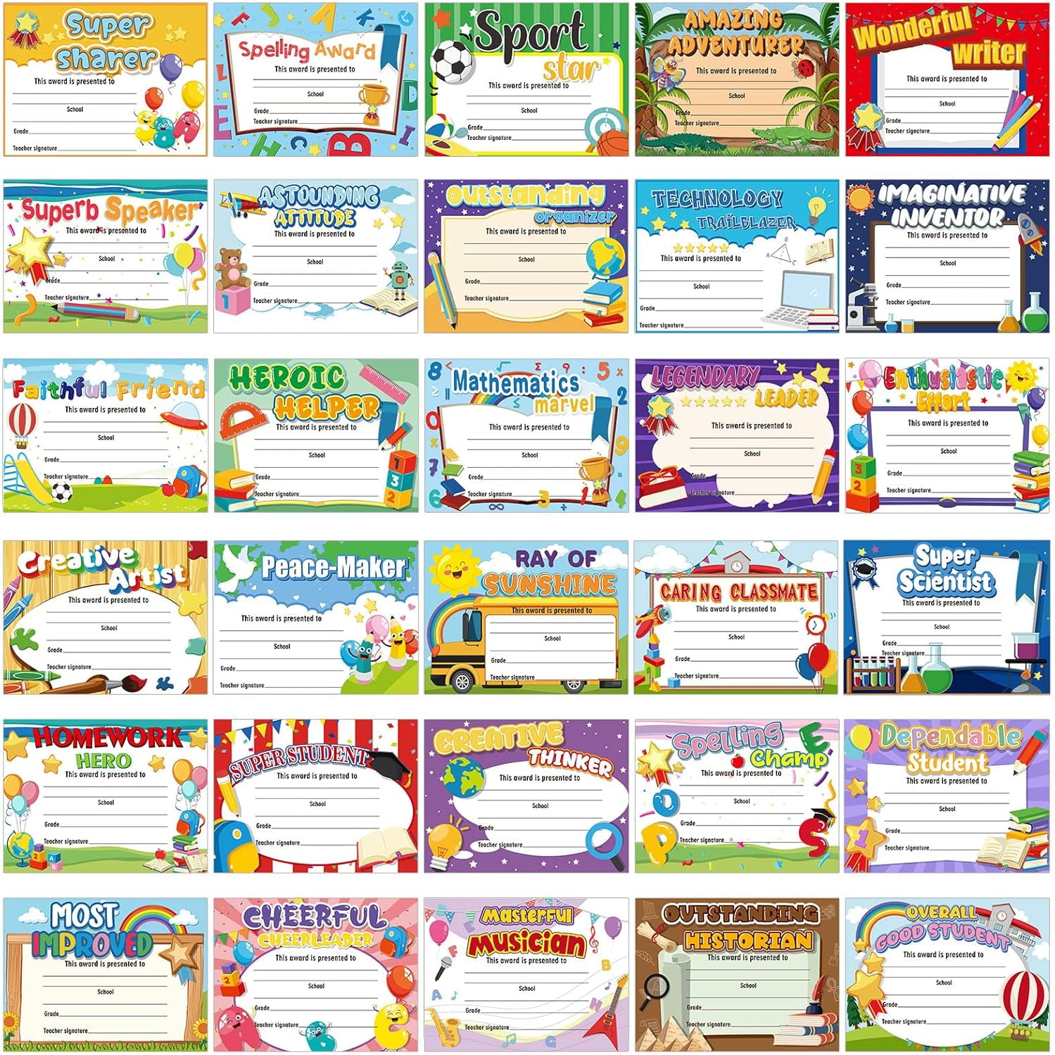 60 Pcs Student of Award Certificates for Kids End of School Year ...