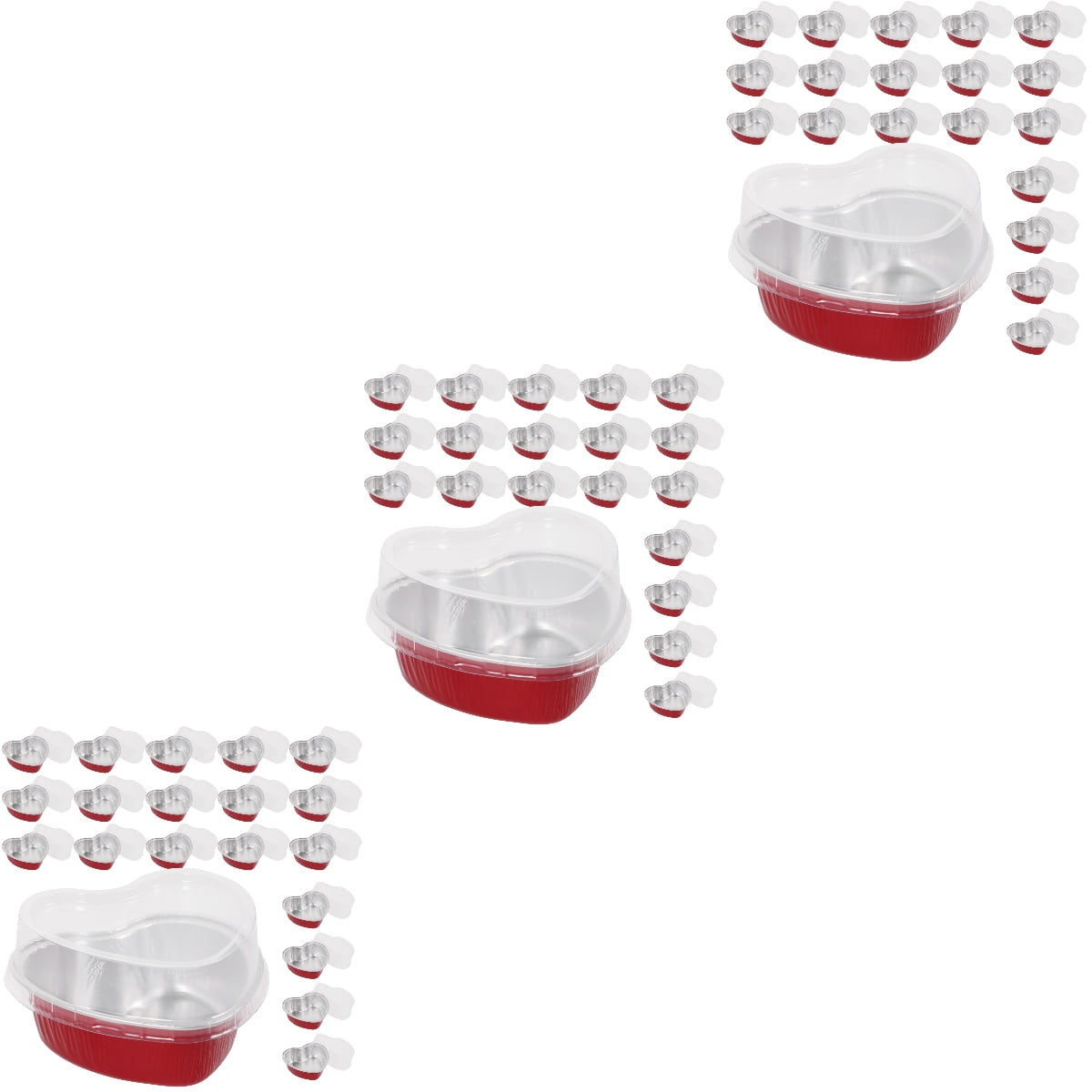 60 Pcs Transparent Cake Box Heart Shaped Cake Box Bakery Packing Box ...