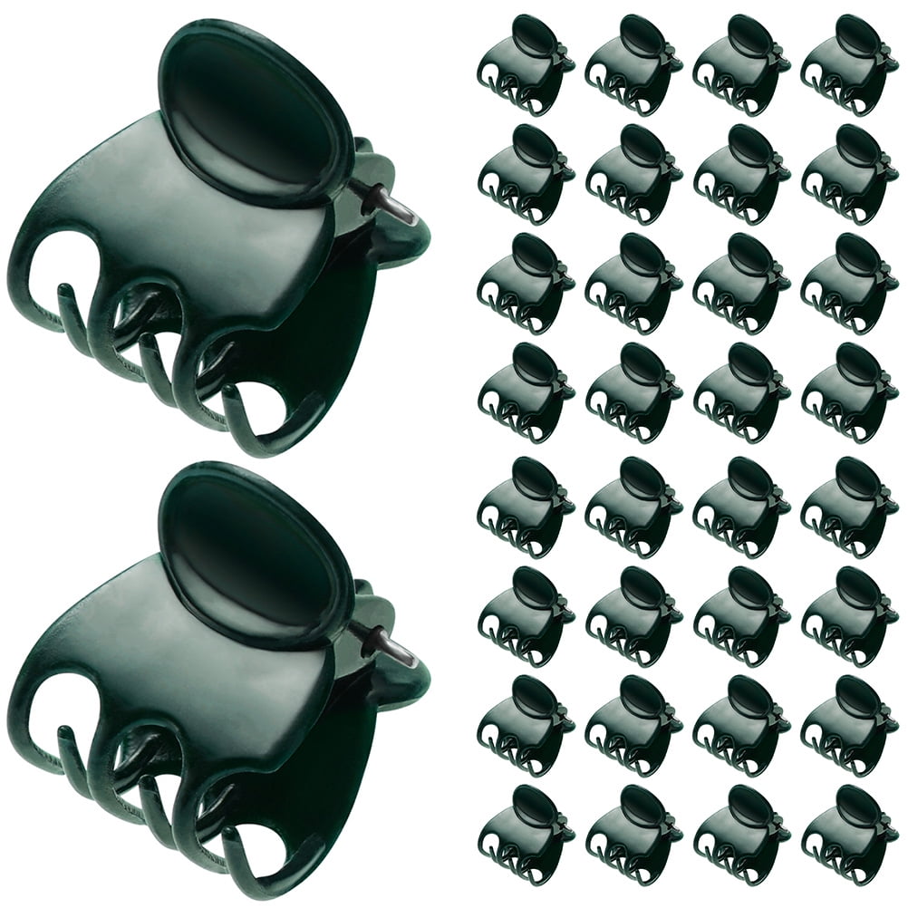 FUEENIRVA 60Pcs Garden Plant Clips Plastic Black Stem Support Clamps ...
