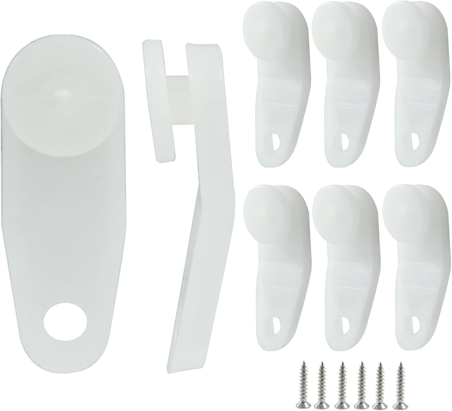 60 Pcs White Traverse Rod Slides, Plastic Curtain Track Glider Hooks ...