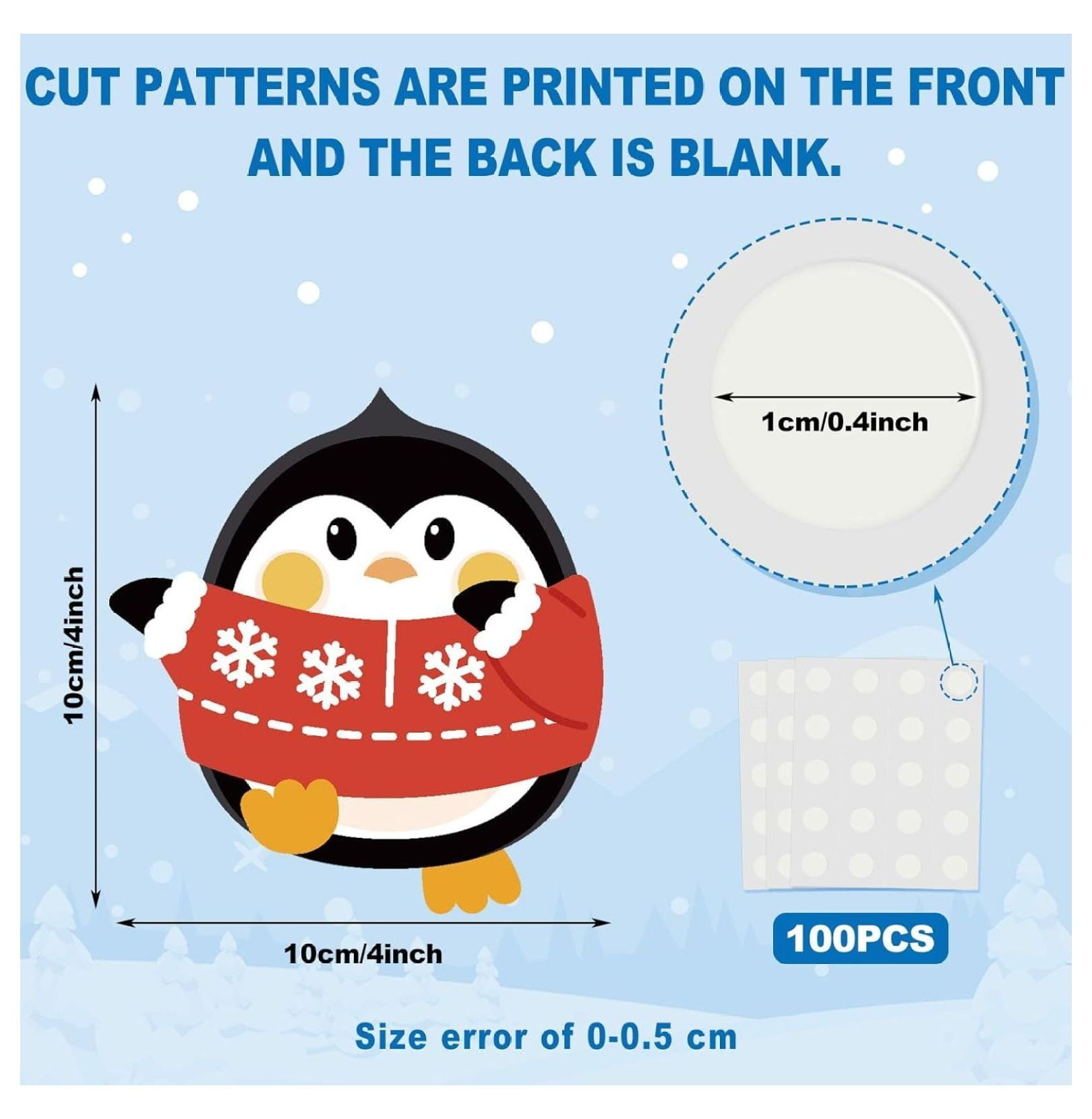 60 Pcs Winter Penguin Cutouts Christmas Snowman Snowflake Cutouts for ...