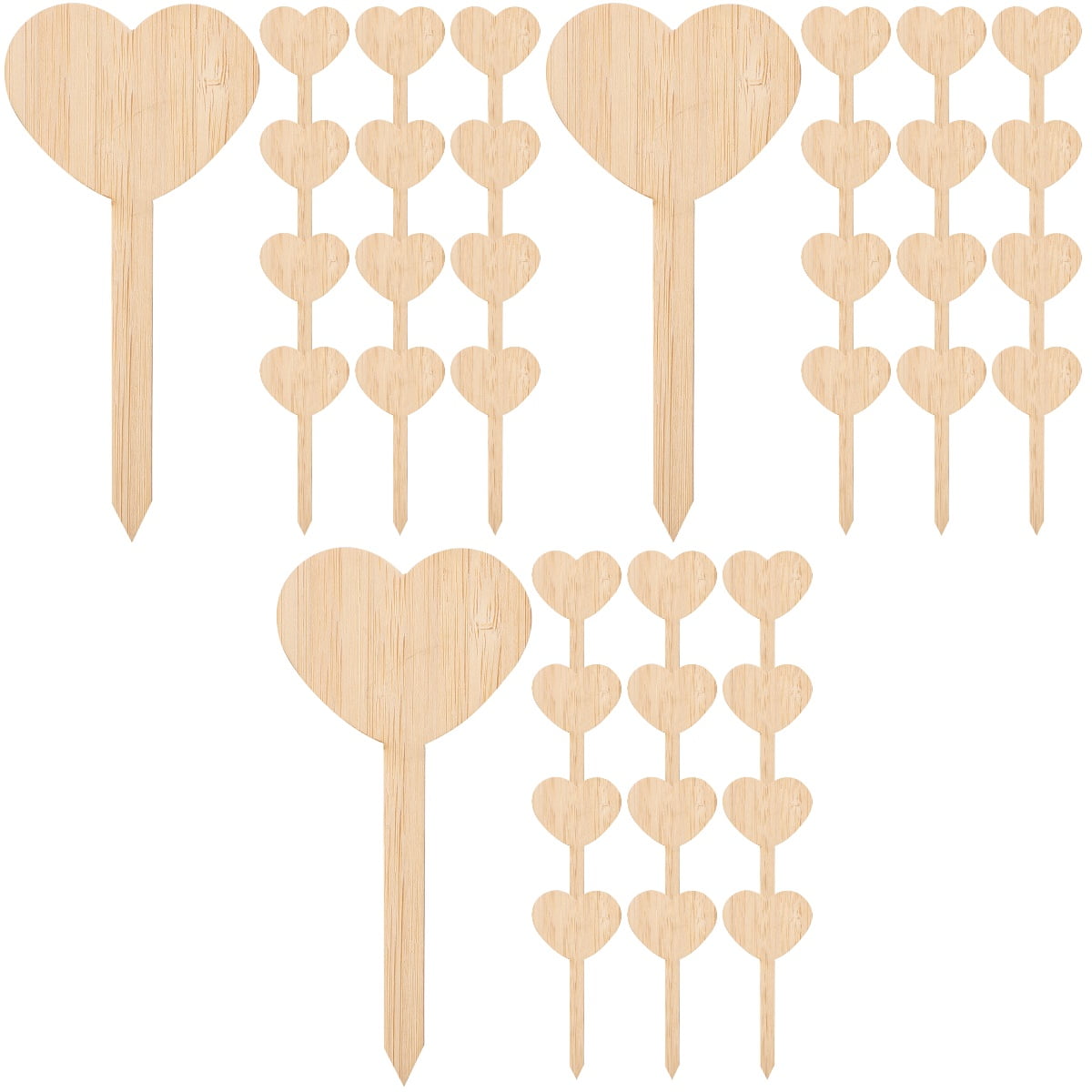 60 Pcs Wooden Plant Labels Plant Tags Wooden Heart Design Markers for Garden Potted Plants ...