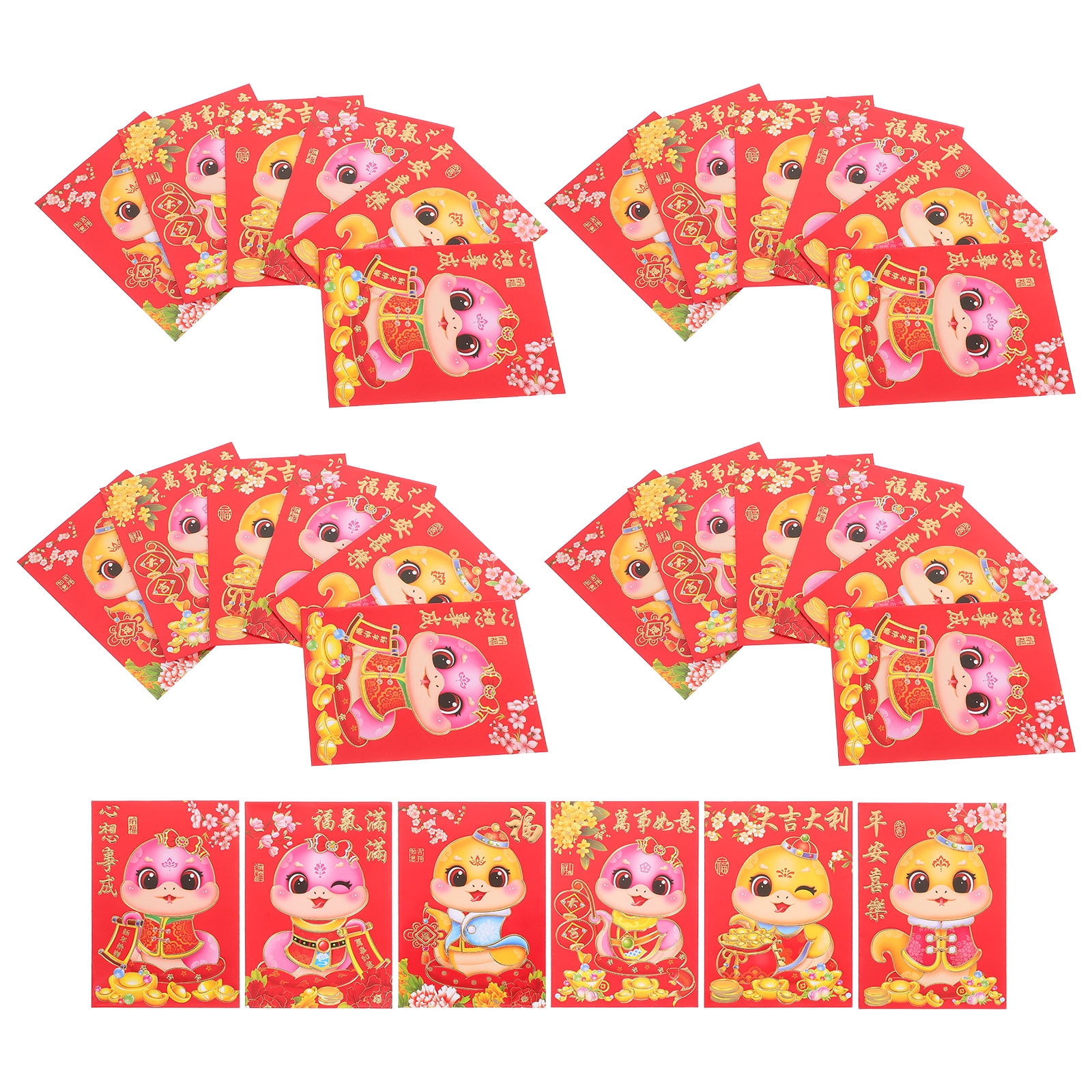 60 Pcs Year of The Snake Red Envelope 2025 Year Red Packet Li Xi Hong ...