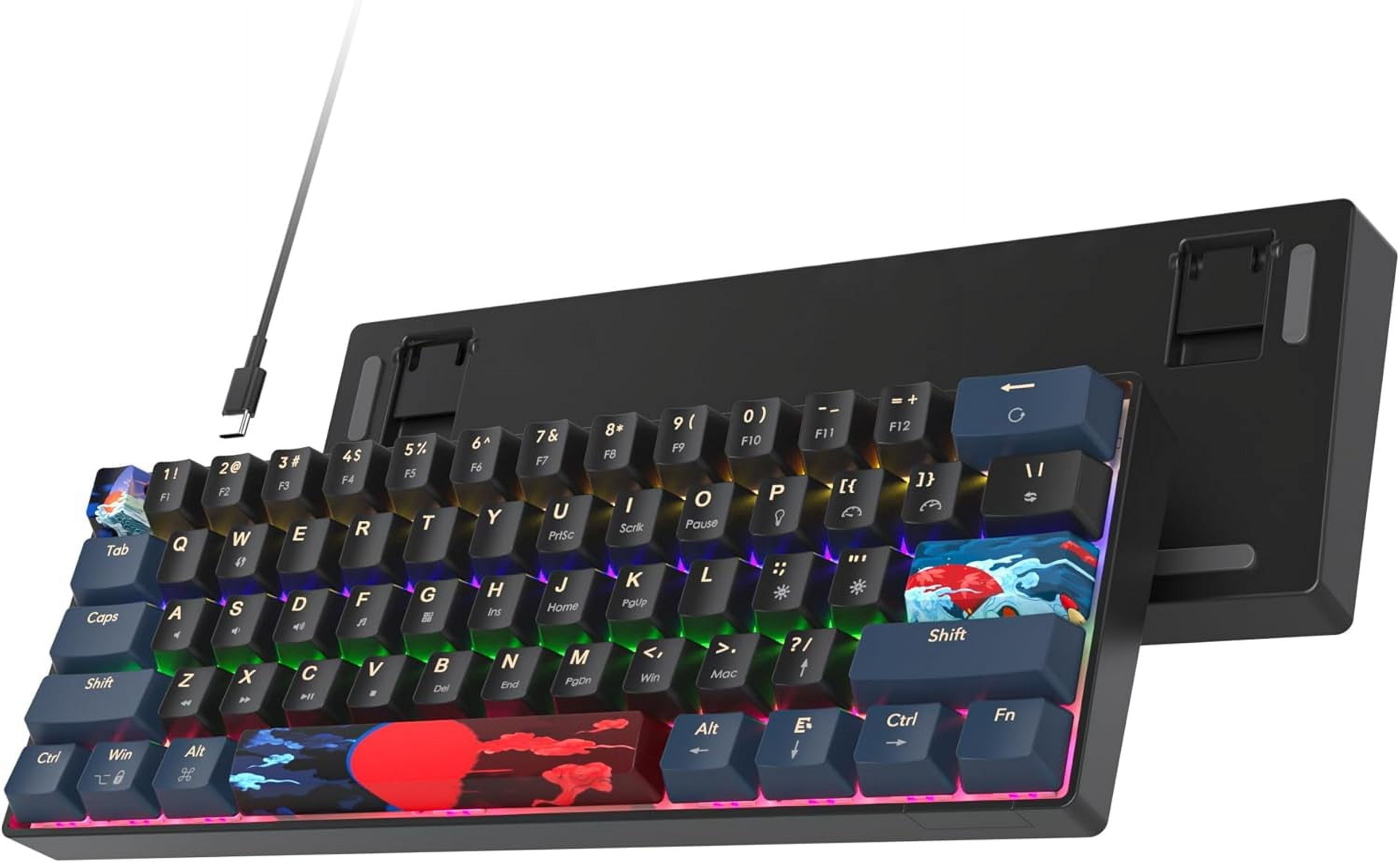 60 Percent Gaming Keyboard 61 Mechanical Keyboard Rainbow Backlit ...