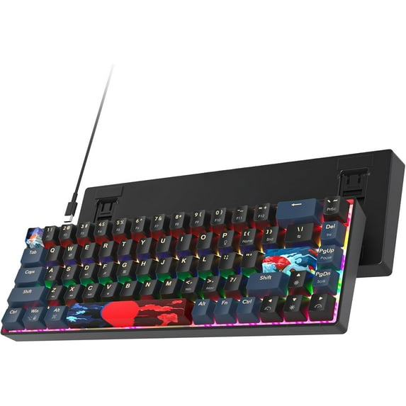 60 Percent Gaming Keyboard 68 Mechanical Keyboard Rainbow Backlit ...