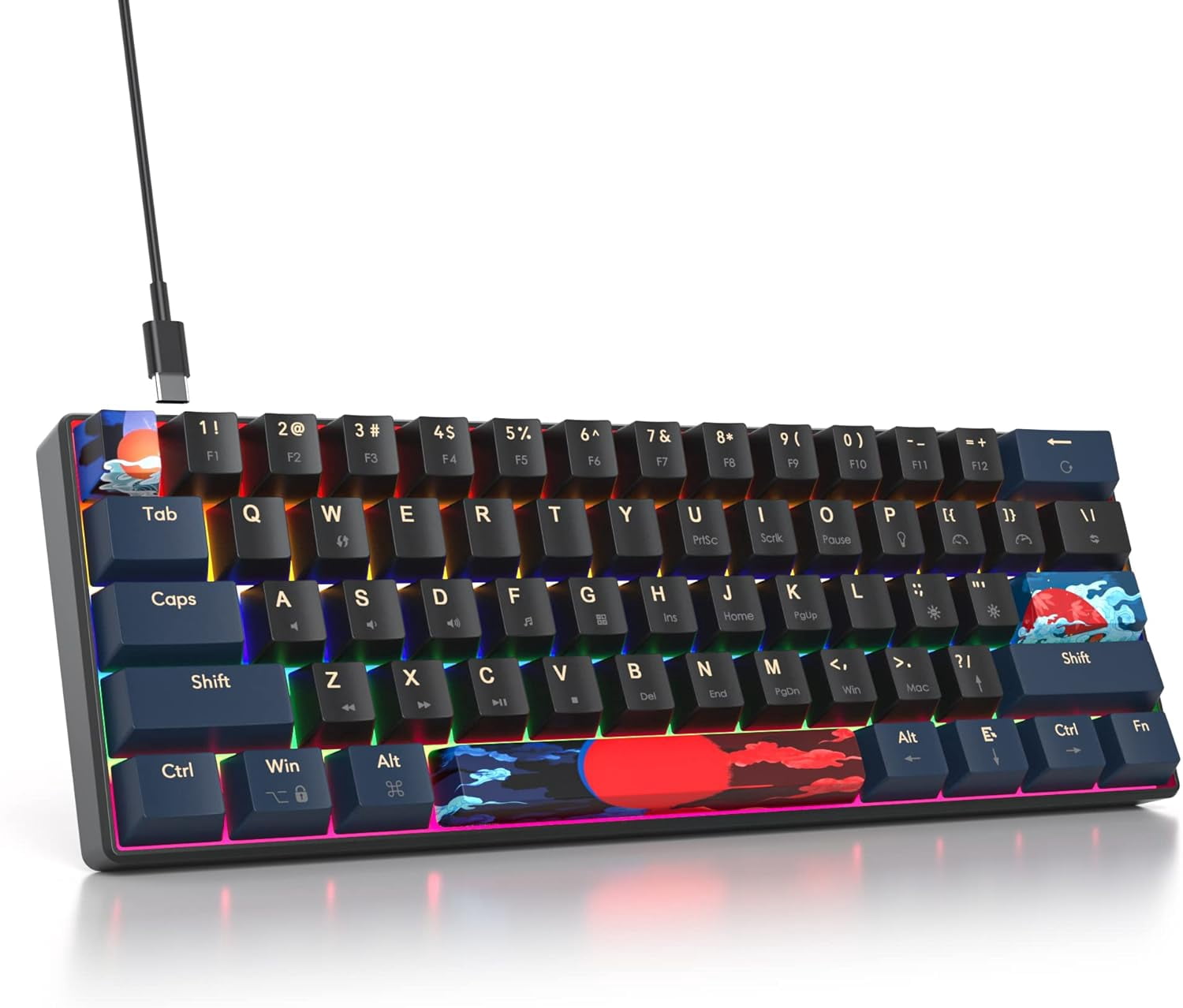60 Percent Gaming Keyboard Mechanical with Linear Red , 60% Wired ...