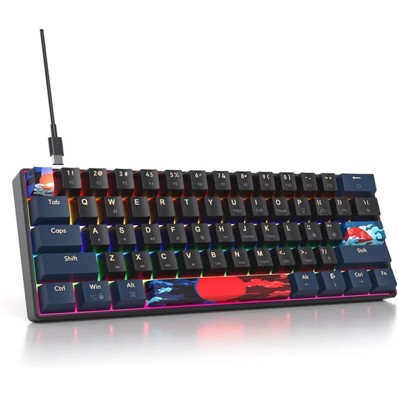 60 Percent Gaming Keyboard Mechanical with Linear Red , 60% Wired ...