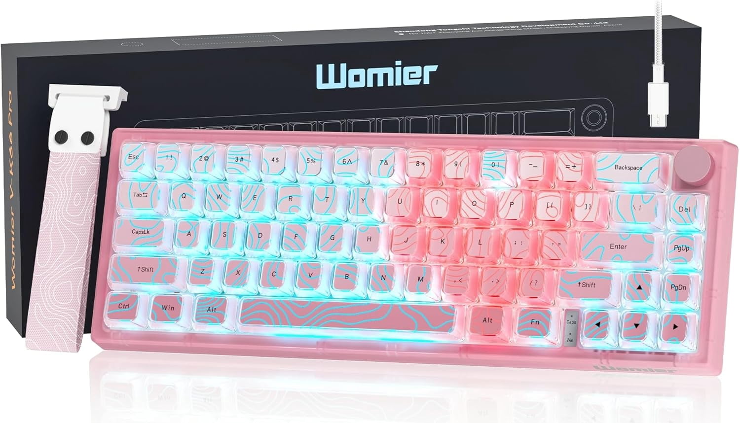 60% Percent Keyboard Pink Mechanical, QMK/VIA Creamy Gaming Keyboard ...