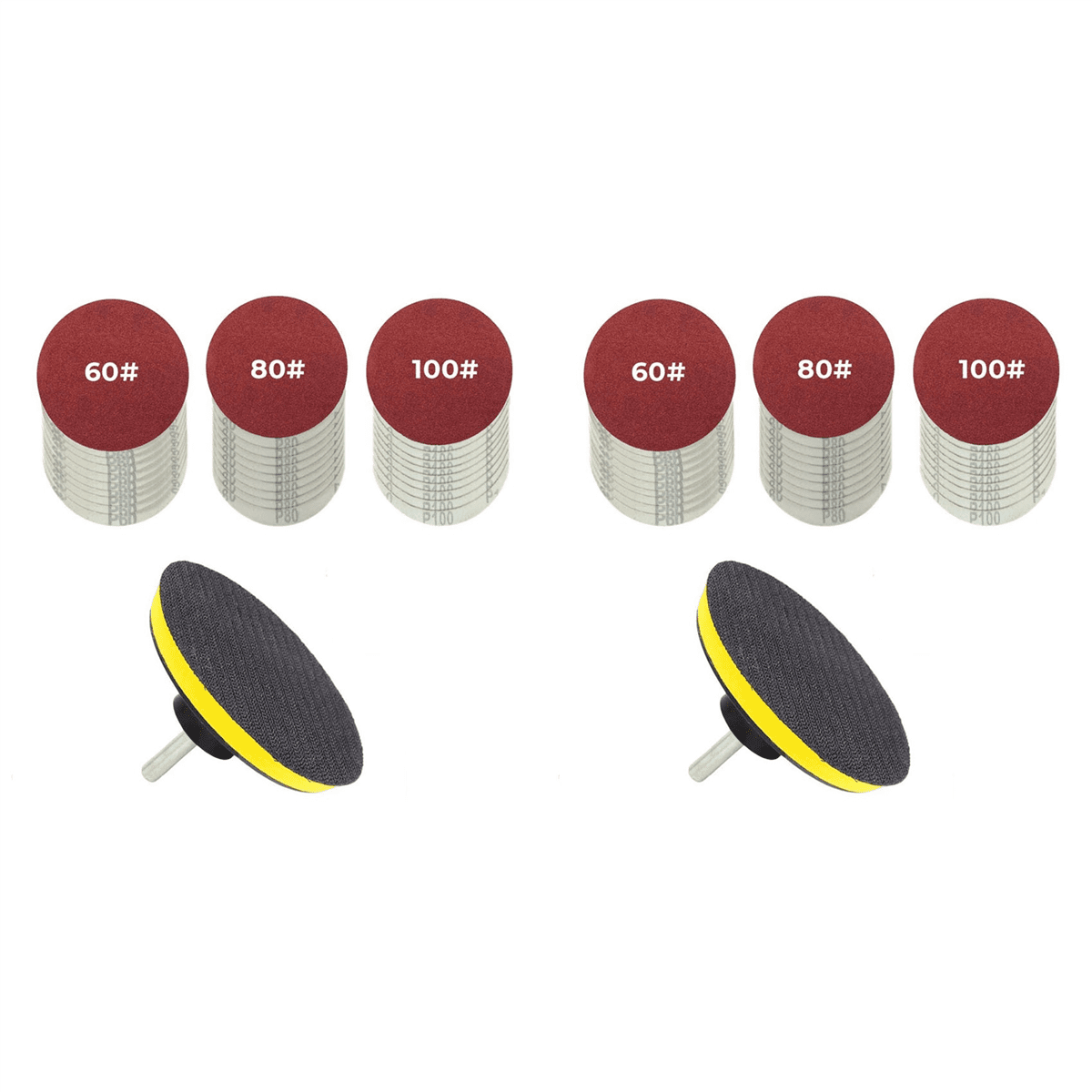 60-Piece Drill Bit Sanding Attachment Sandpaper 60/80/100 and 5 Inch ...