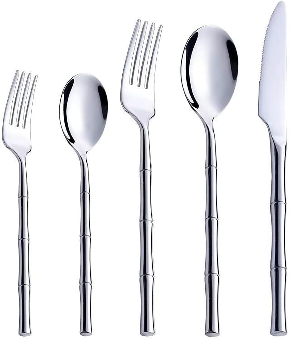 60 Piece Gold Flatware Silverware Cutlery Sets , Home & Kitchen Bamboo ...