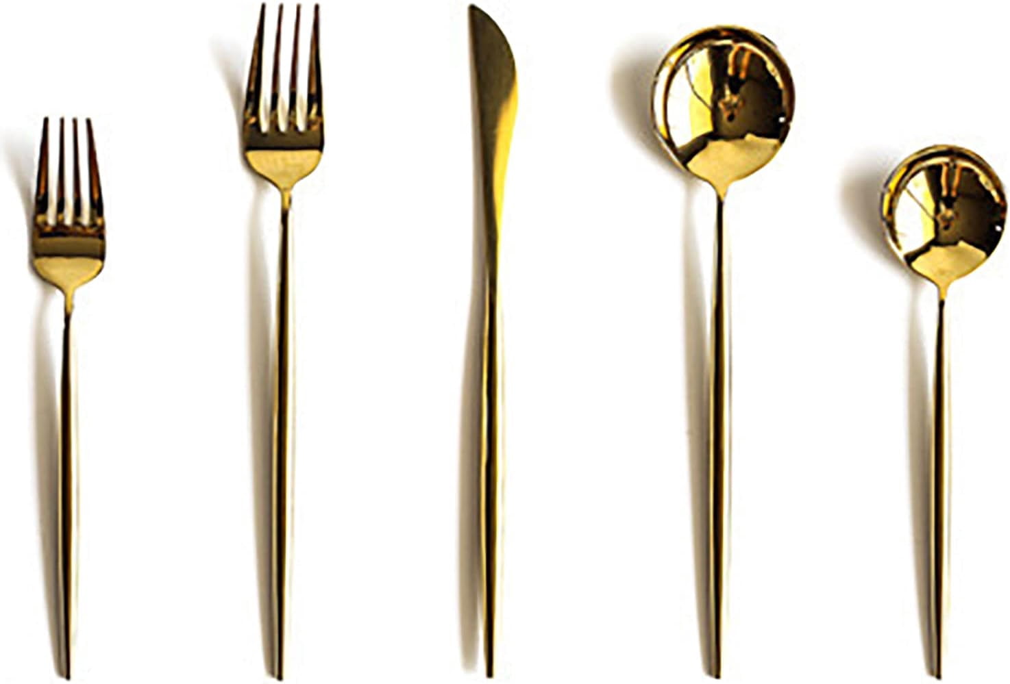 60 Piece Gold Silverware Set for 12 Durable 18/10 Stainless Steel ...