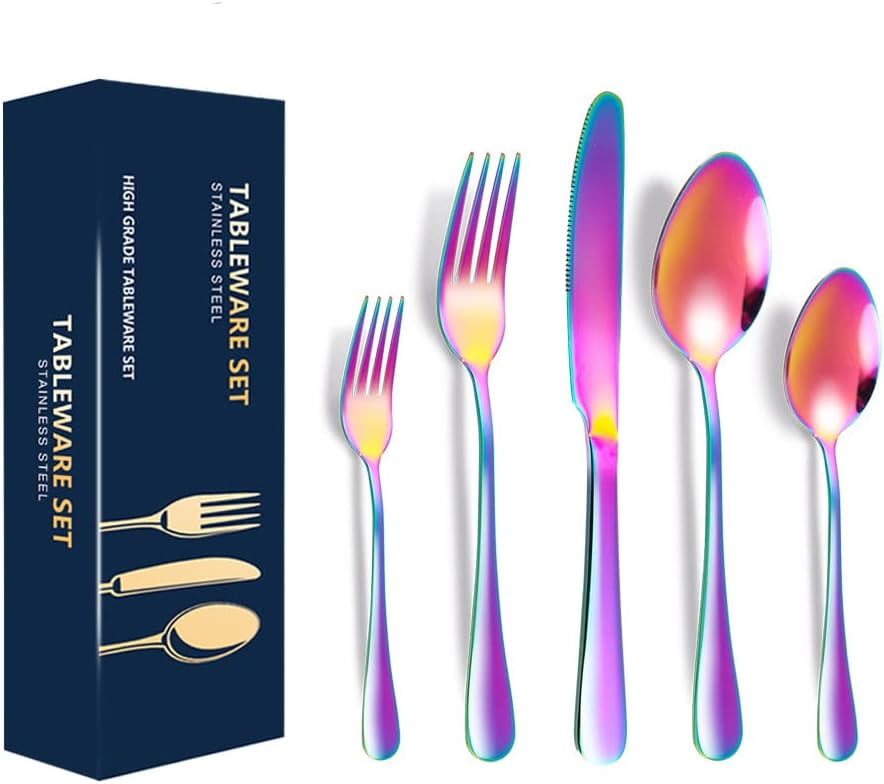 60 Piece Gold Silverware Set for 12 , Premium Flatware Cutlery Set ...