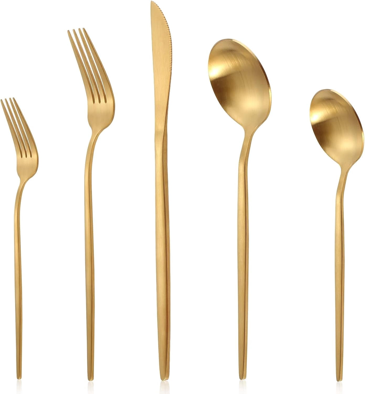 60-Piece Gold Silverware Set,Flatware Set for 12, Food-Grade Stainless ...