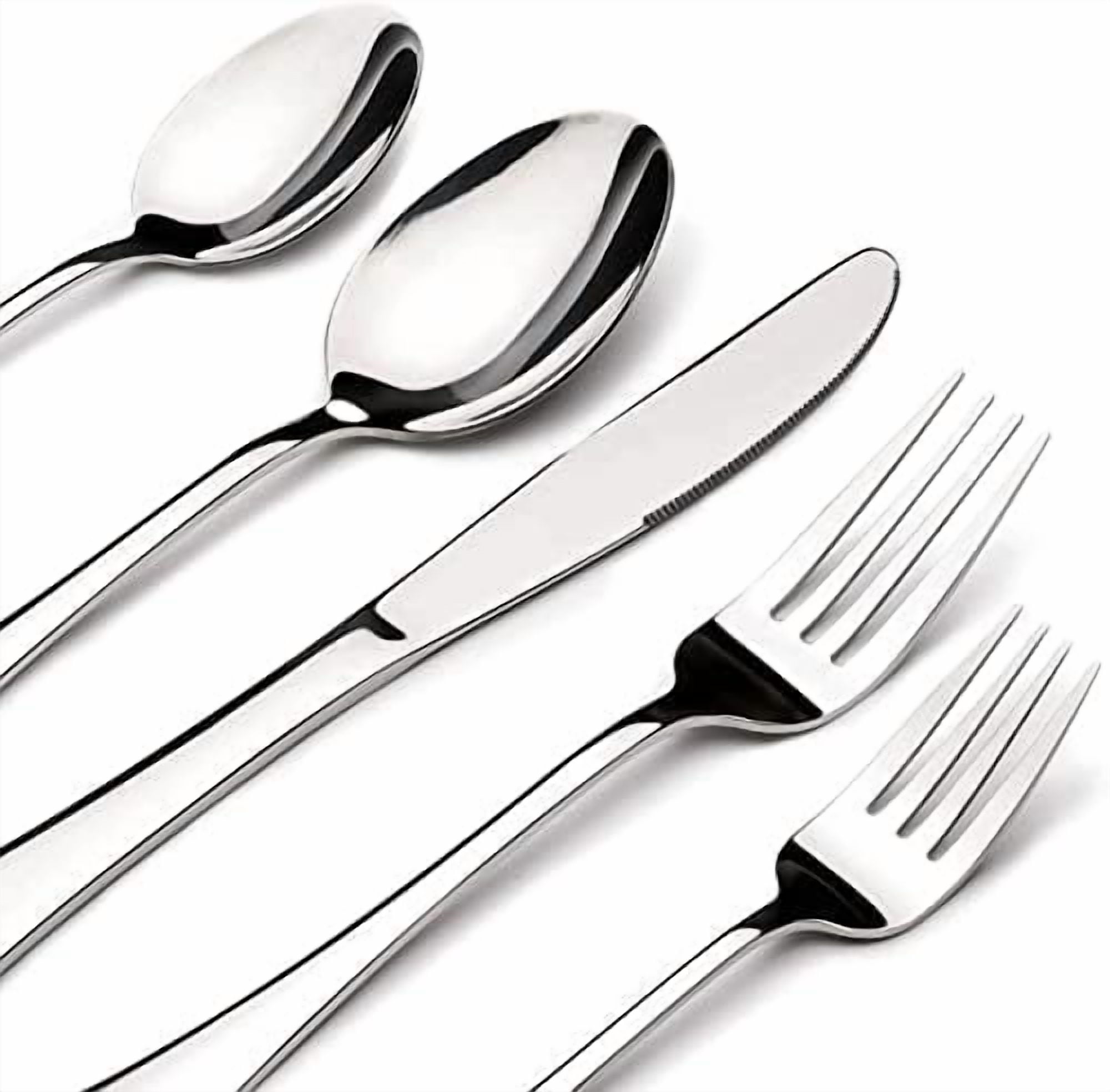 60 Piece Silverware Set for 12, Heavy Duty Stainless Steel Flatware ...