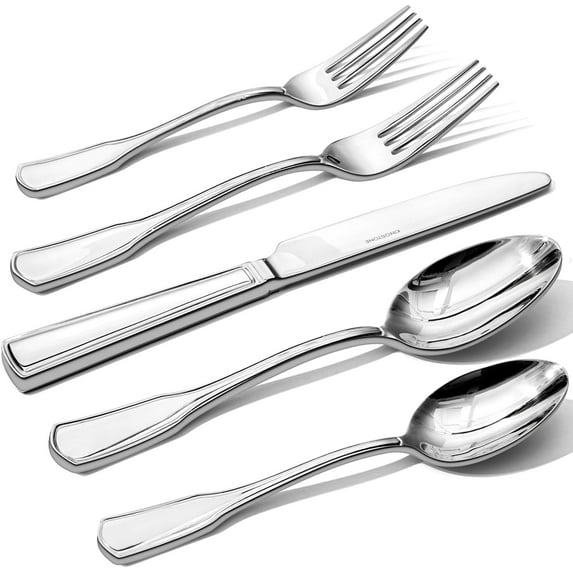 60-Piece Silverware Set, 18/10 Stainless Steel Flatware Set for 12 ...