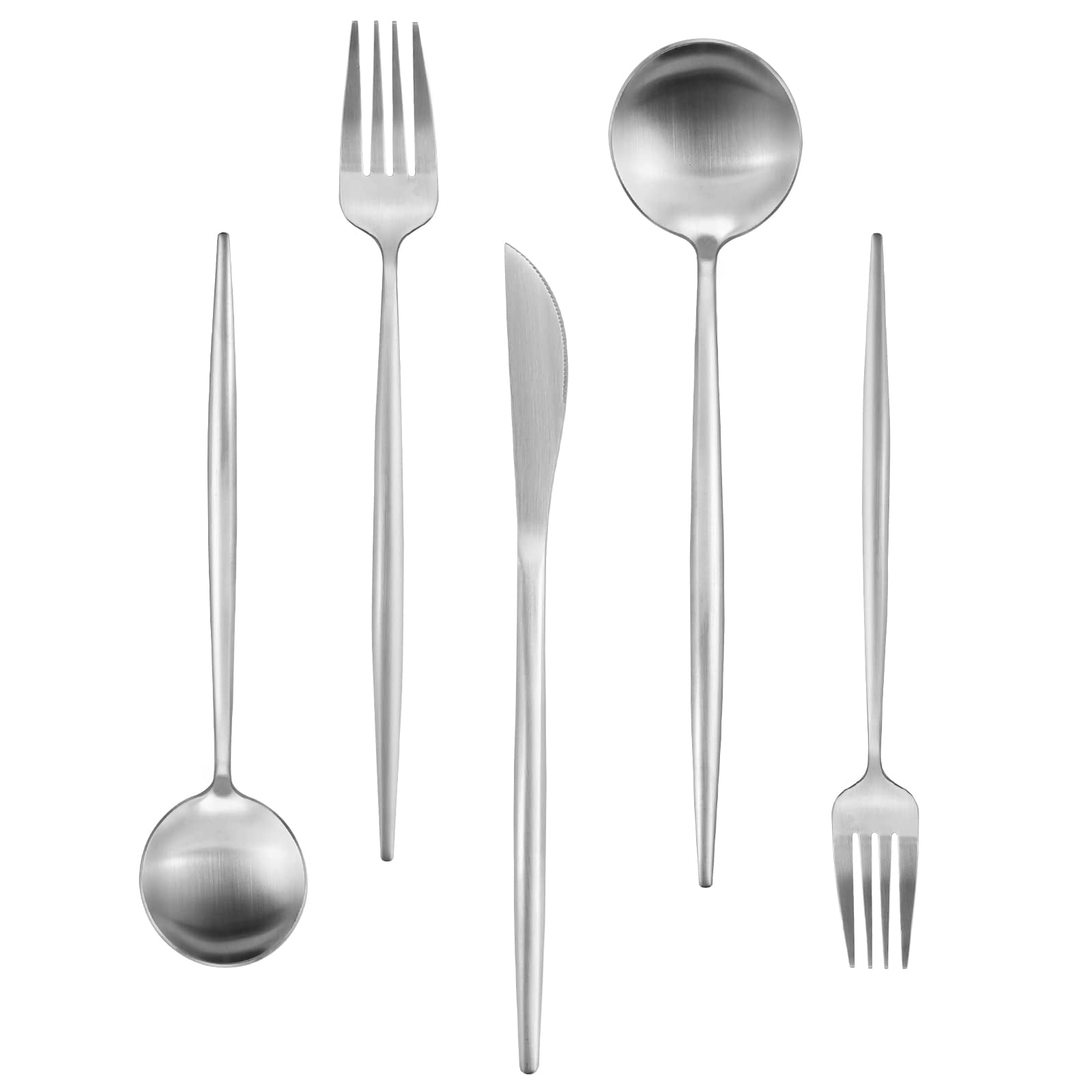60-Piece Silverware Set, Stainless Steel Flatware Set，Kitchen Utensil ...