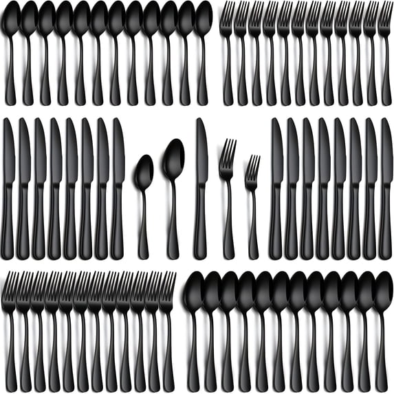 60-Piece Stainless Steel Silverware Set for 12, Includes Steak Knives ...