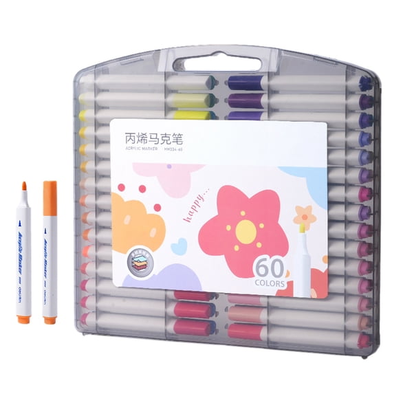 60-Piece Water Based Ink Marker Pack with Nibs for Art Design ...