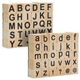 Juvale 60-Piece Wood Alphabet Stamp Set Upper Lowercase Letters Symbols ...