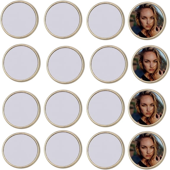 60 Pieces 0.98 Inch Sublimation Blank Gold Pin Button Aluminum DIY ...