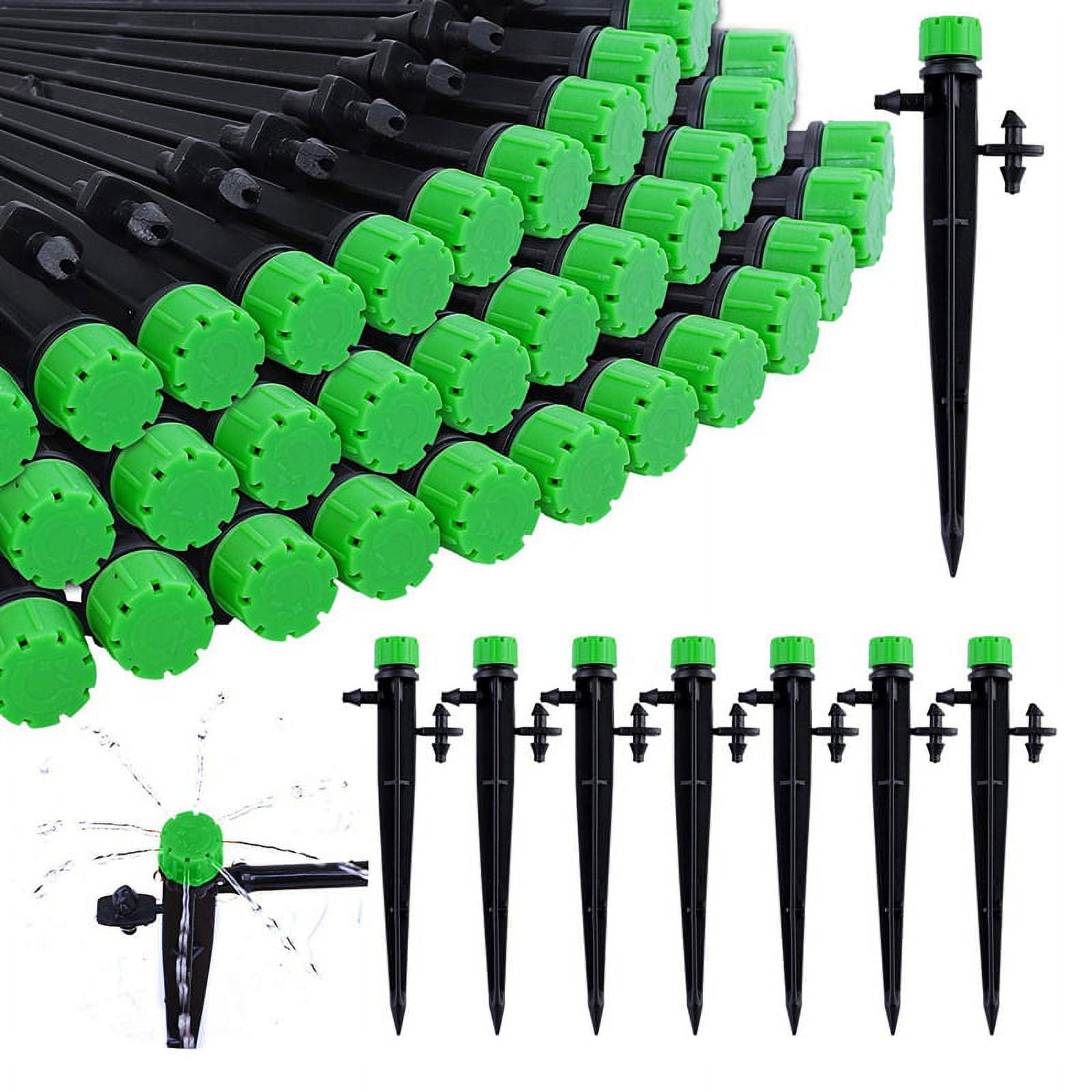 60 Pieces 360 Degree Adjustable Irrigation Drippers with Barbed ...