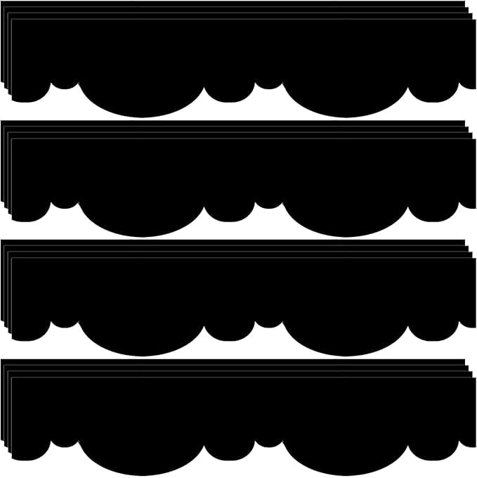 60 Pieces 59 Feet Bulletin Board Borders Chalkboard Dotted Swirl ...