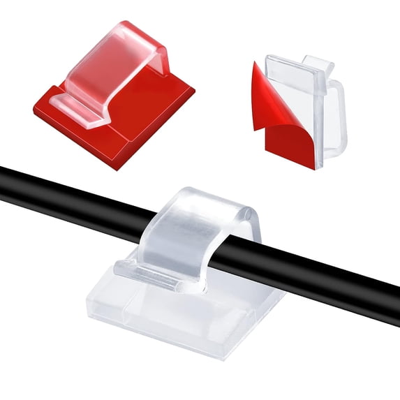 60 Pieces Adhesive Cable Clips, Outdoor Light Clips with Adhesive Tapes ...
