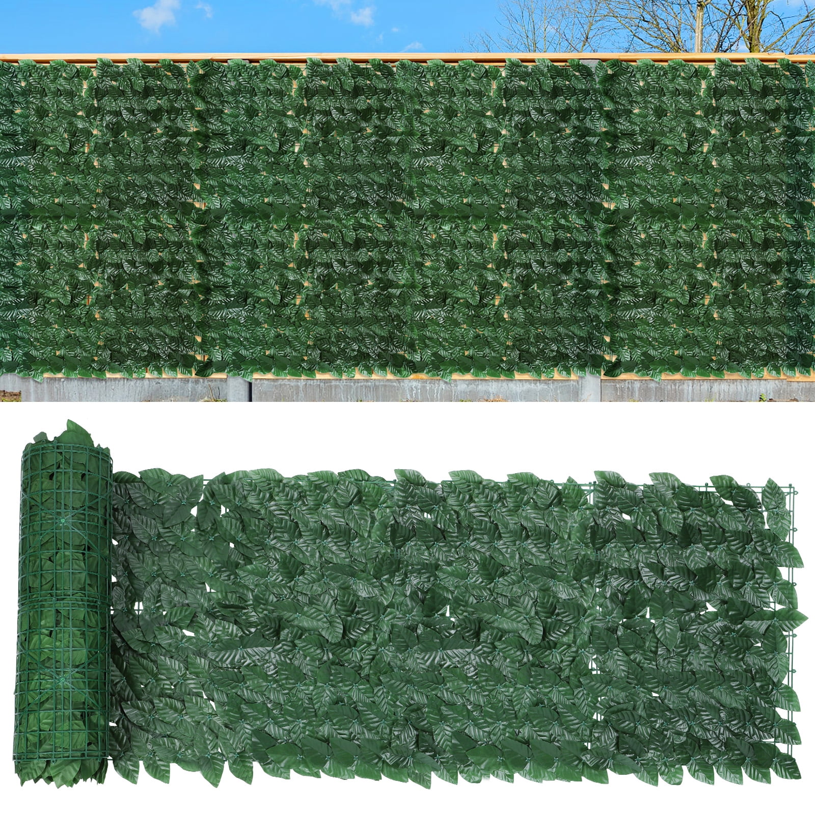 60 Pieces Artificial Green Leaves Privacy Fence Screen, Hedge Backdrop ...