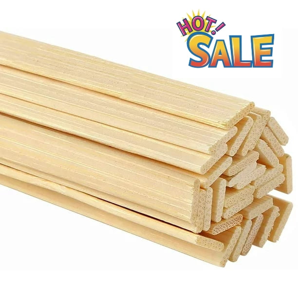 60 Pieces Bamboo Sticks Wooden Craft Sticks Extra Long Sticks for ...