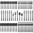 60 Pieces Black Silverware Set, Heavy Duty 430 Stainless Steel Flatware ...