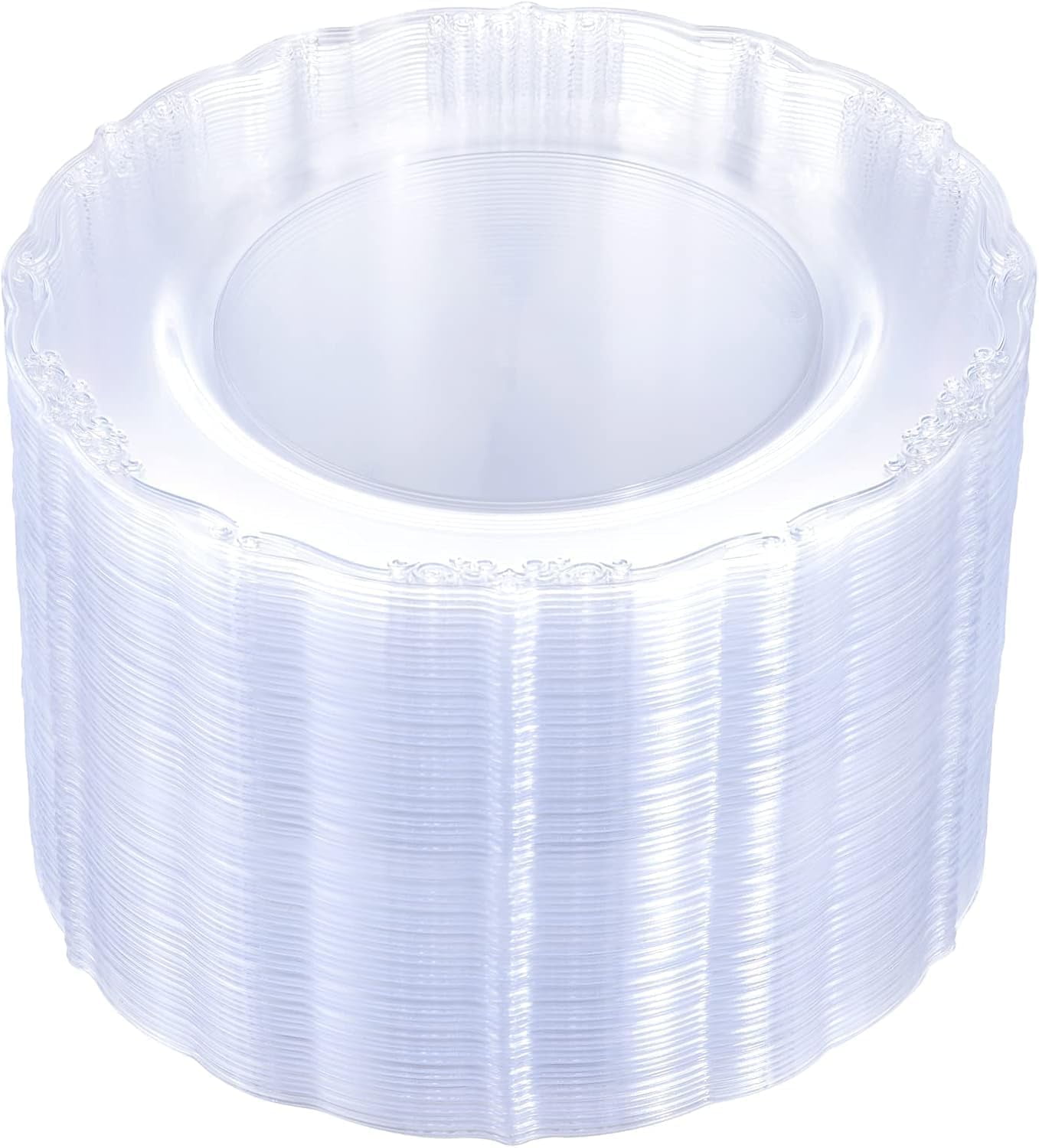 60 Pieces Clear Plastic Plates, 10 Inch Durable Disposable Dinner ...