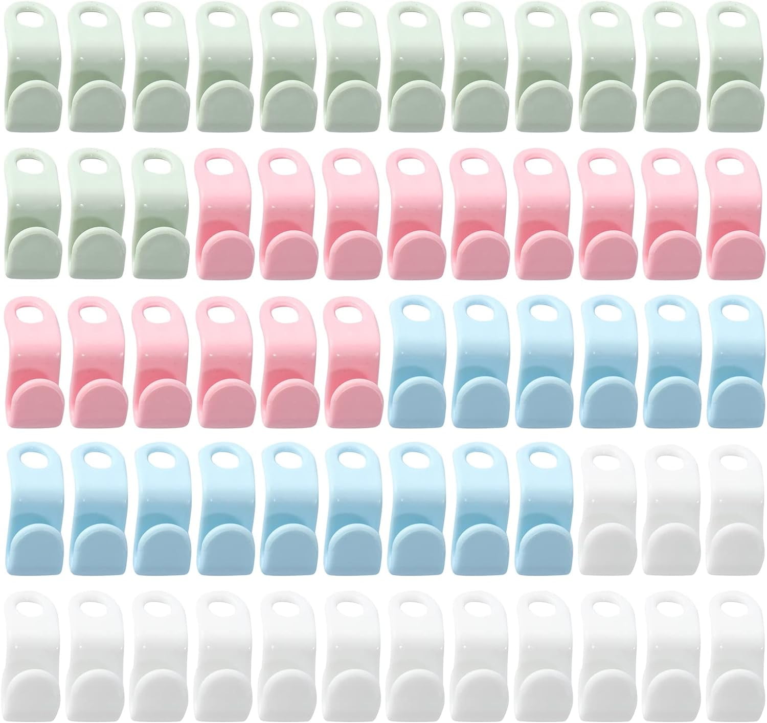 60 Pieces Clothes Hanger Connector Hooks Mini Clothes Rack Hooks ...