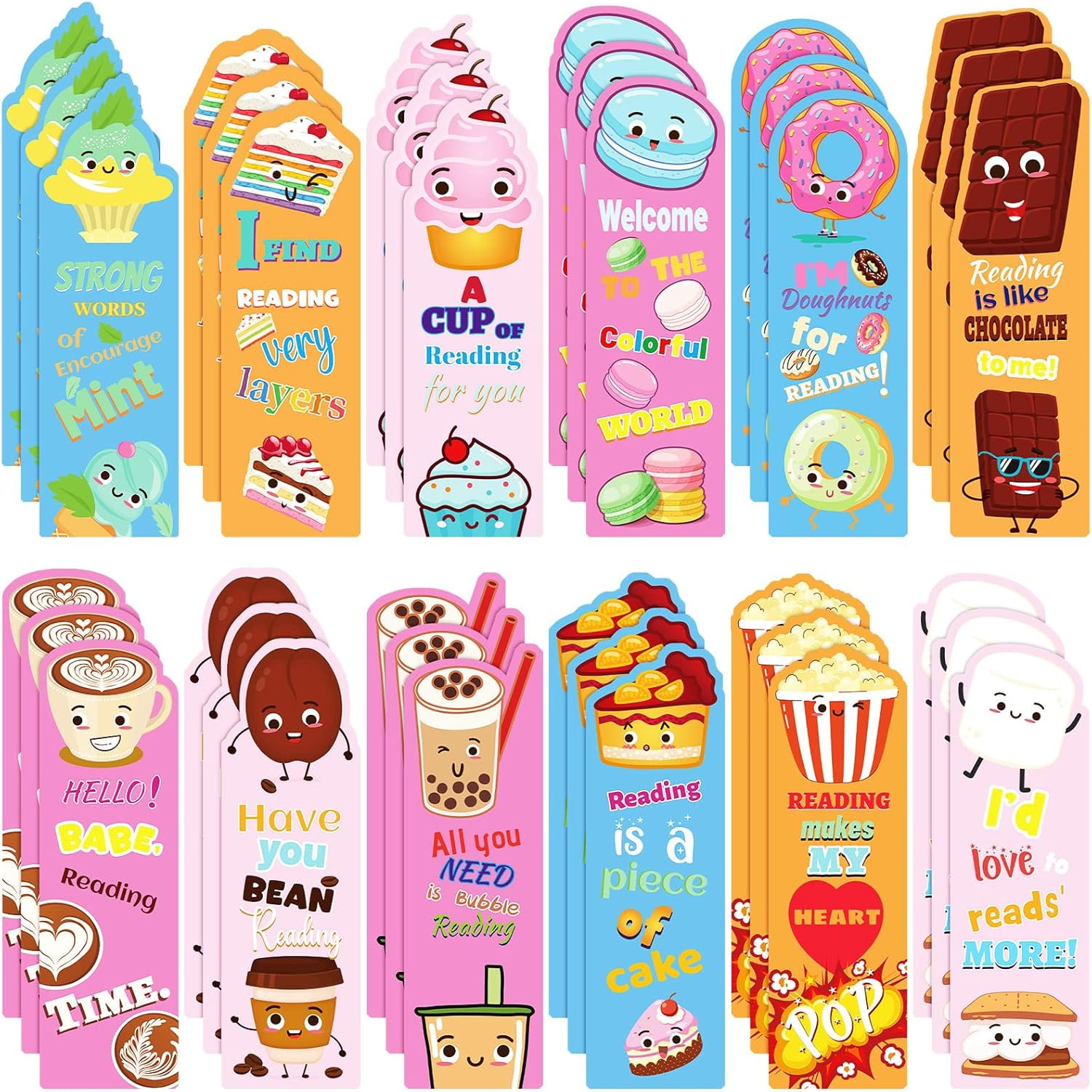 60 Pieces Dessert Scented Bookmarks Kids Bulk Scratch and Sniff Smelly ...