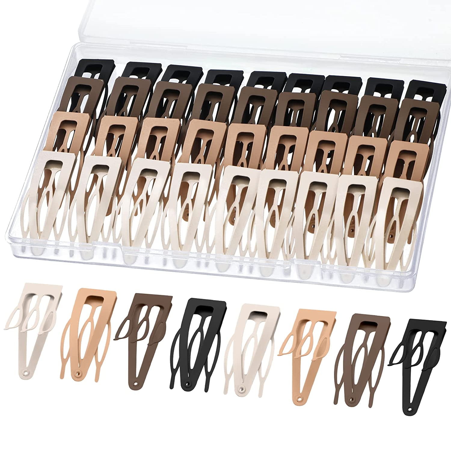 60 Pieces Double Grip Hair Clips Metal Snap Hair Clips Grip Hair Clips ...