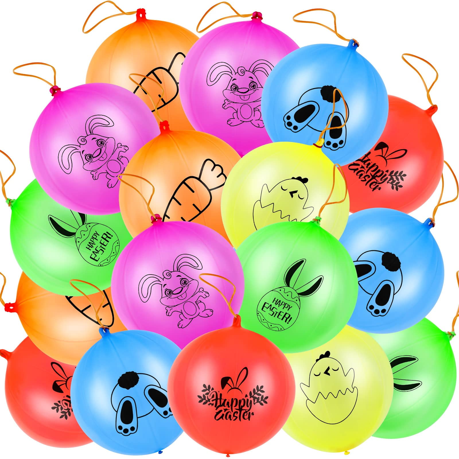 60 Pieces Easter Punch CM31 Balloons Easter Hunt Games for Kids Rubber ...