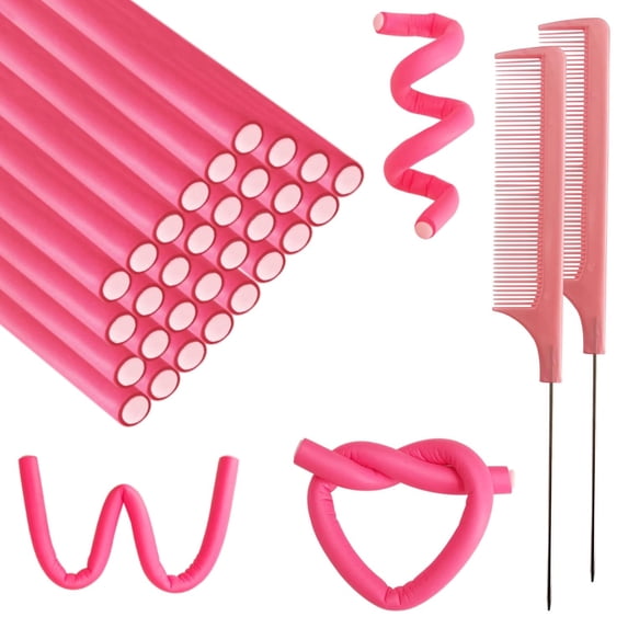 60 Pieces Flexible Curling Rods, 9.45 x 0.31 inches Foam for Long Hair ...