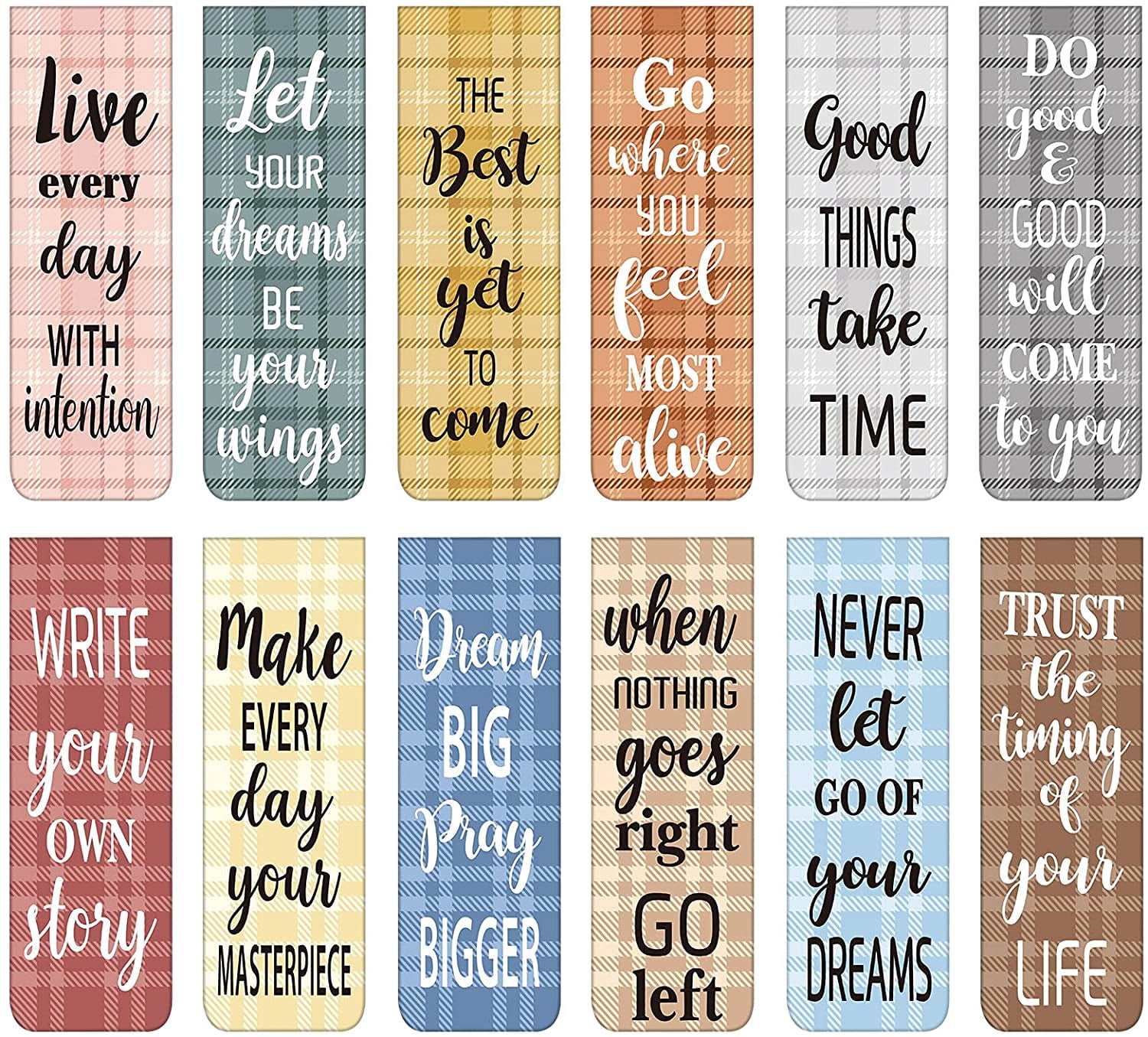 60 Pieces Inspirational Magnetic Bookmarks Motivational Page Markers ...