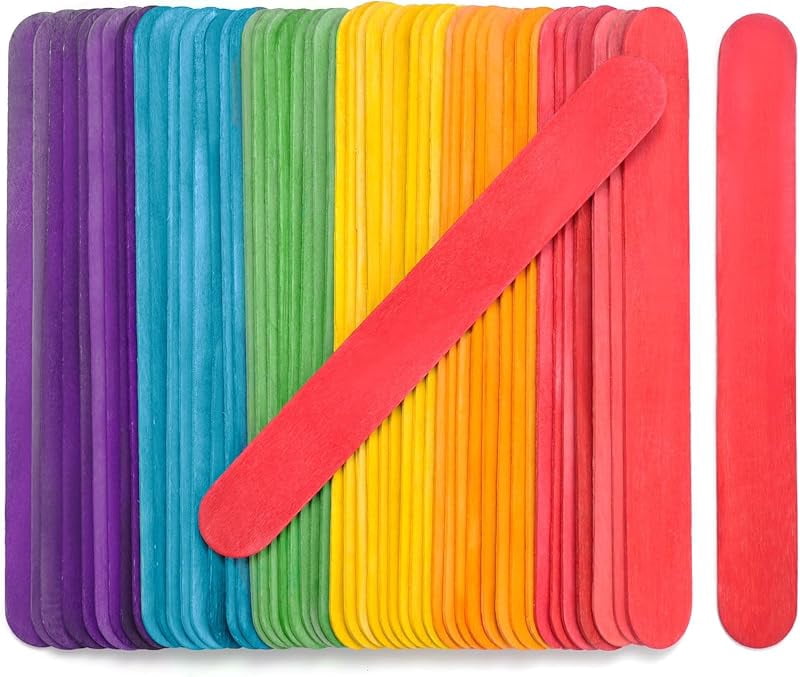 60 Pieces Jumbo Craft Sticks, 8 Inch Natural Wooden Popsicle Sticks ...