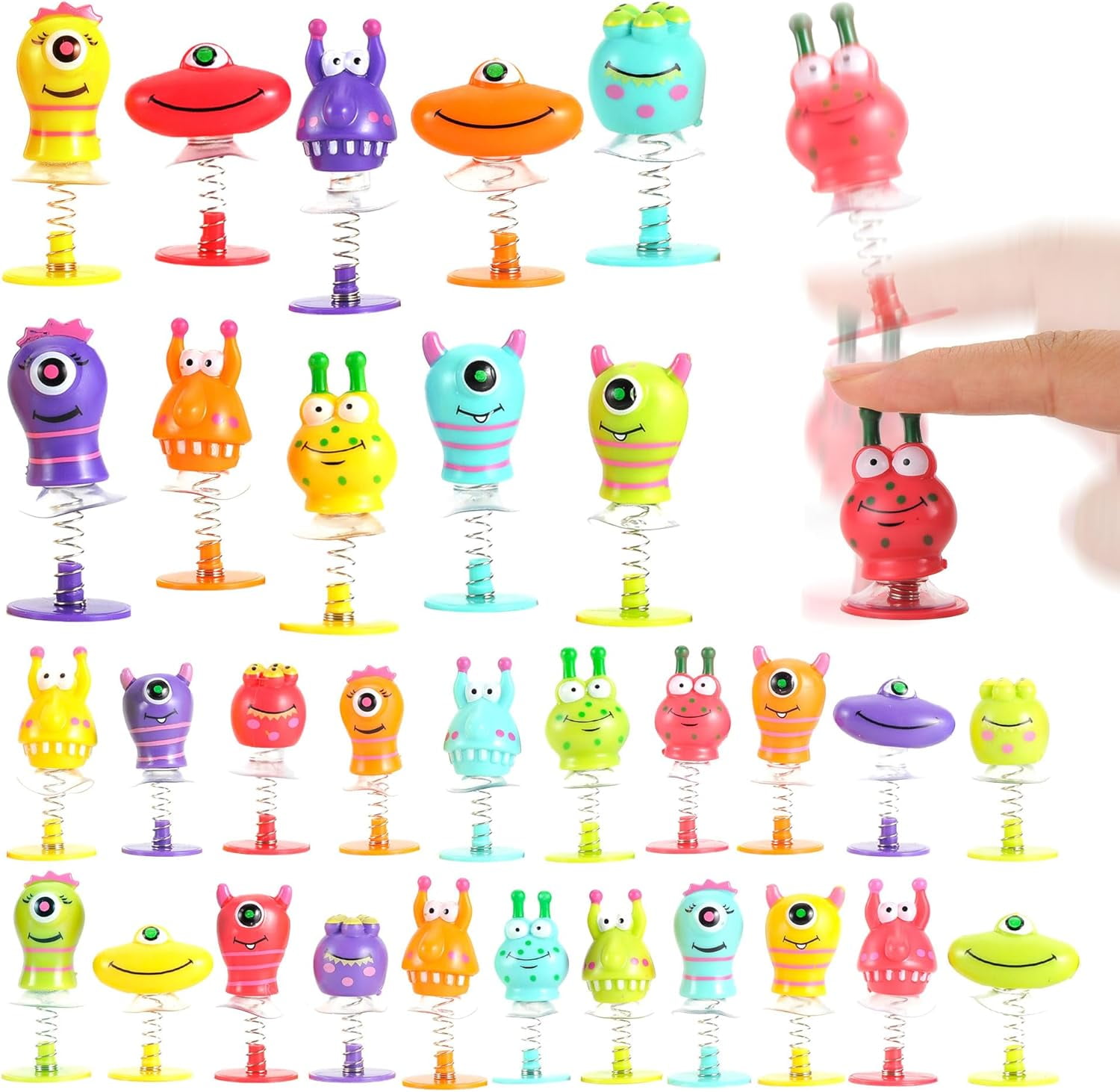 60 Pieces, Jumping Popper Monsters Toys, Spring Launchers Pop Up Party ...