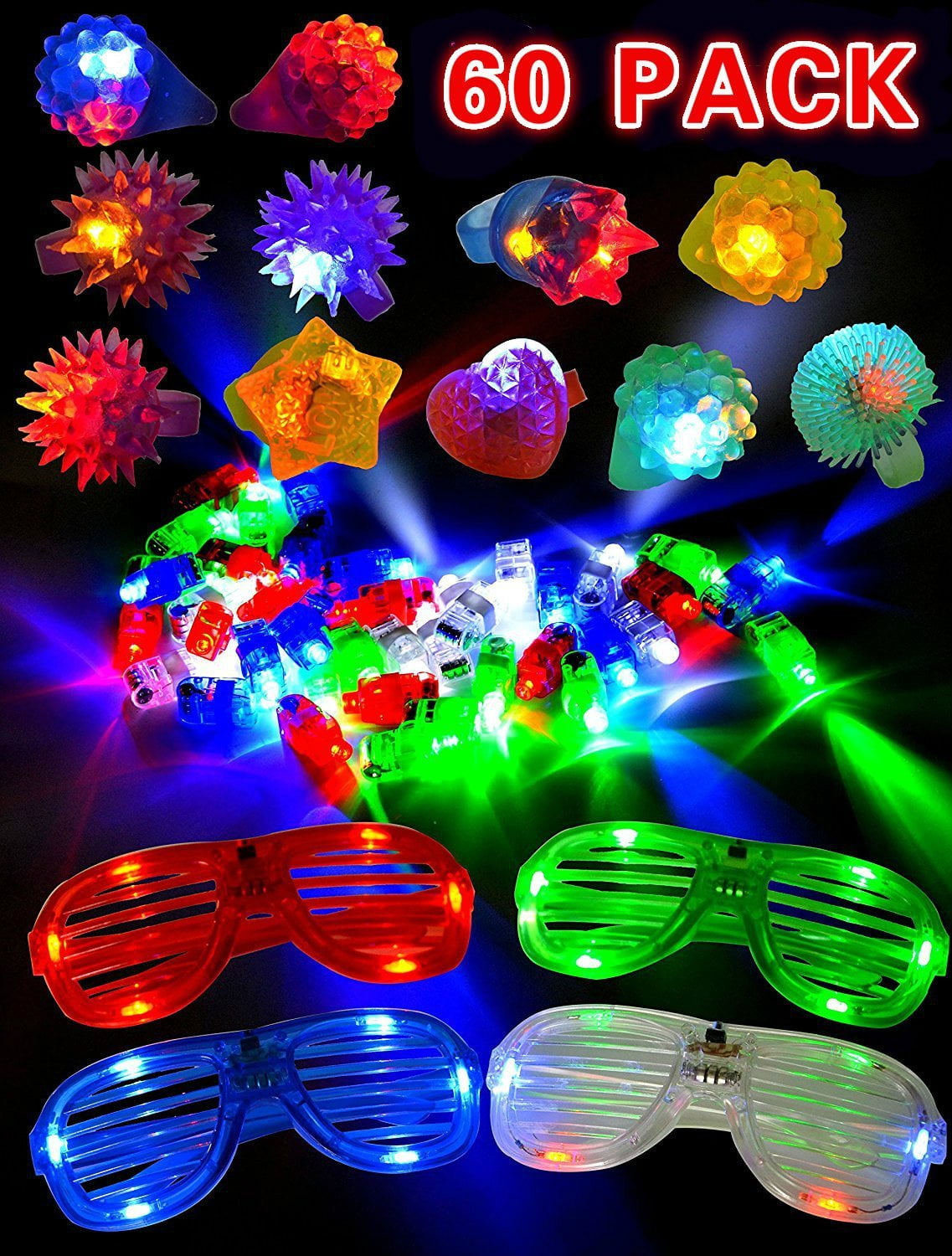60 Pieces LED Light Up Toy Party Favor Party Pack for classroom price ...