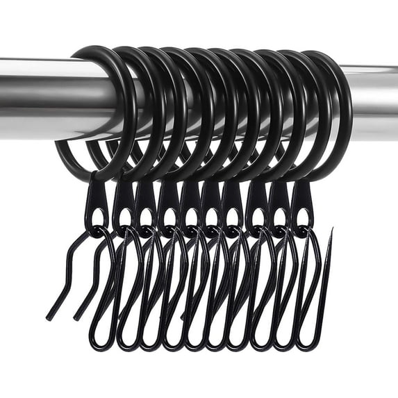 60 Pieces Metal Drapery Curtain Rings Hanging and Pin Hooks for Window ...