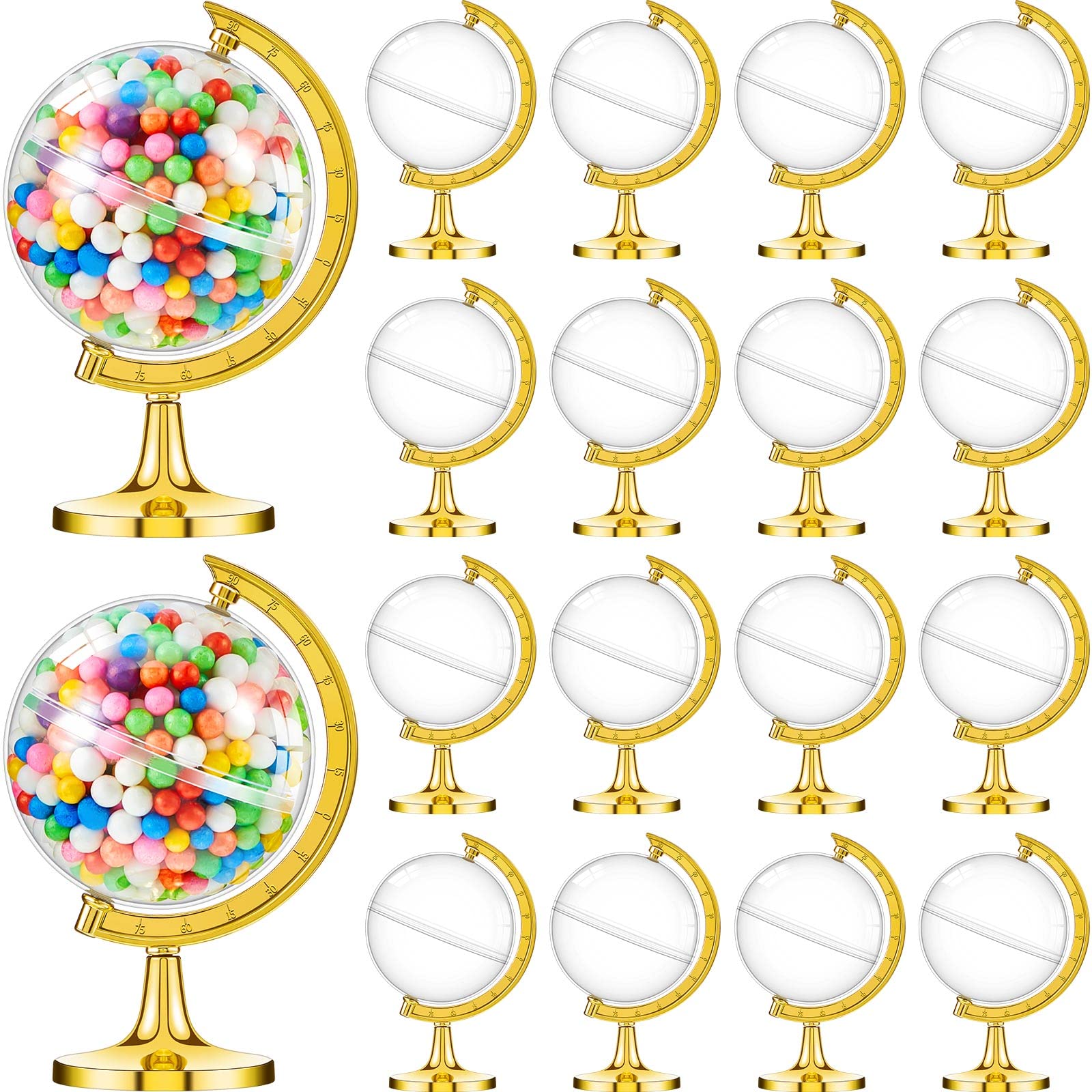 60 Pieces Mini Globe Candy Container Gold Globe Party Favors Containers ...