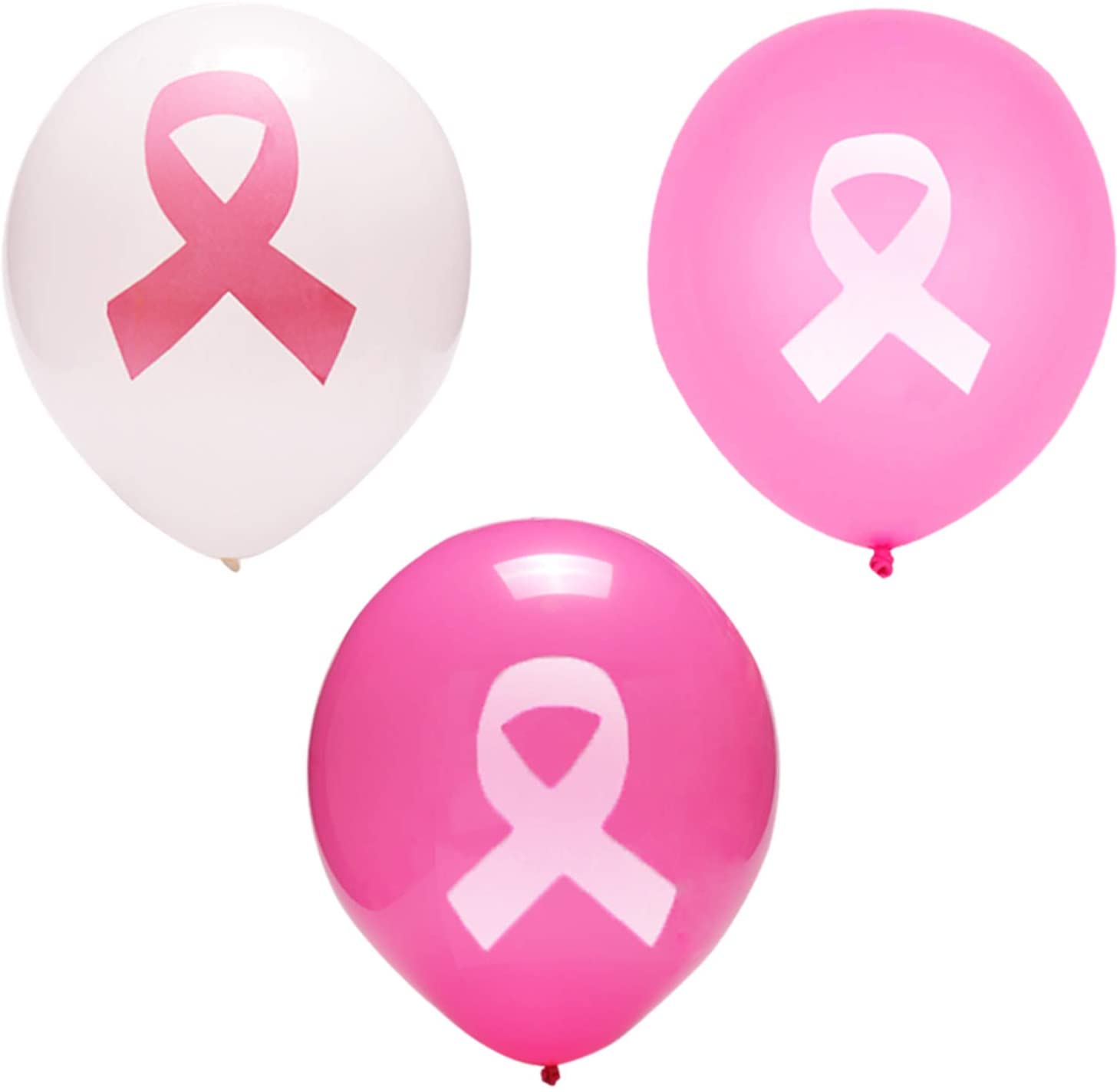 60 Pieces Pink Ribbon Balloons Breast Cancer Awareness Balloons Set For ...